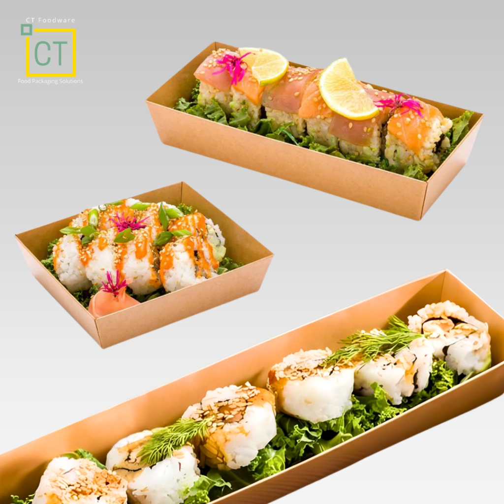 Kraft Paper Sushi Tray #4 with Lid (1000pcs/ctn) | Shopee Singapore