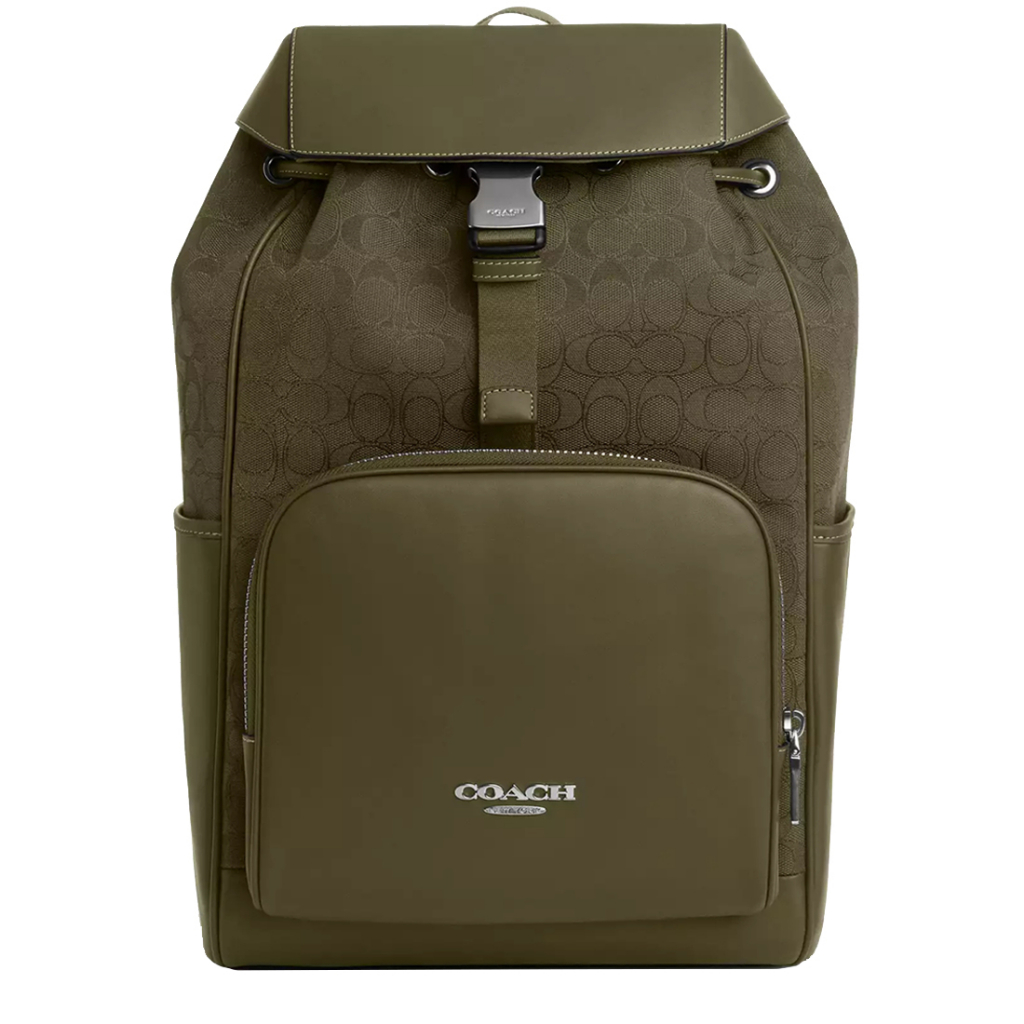 Coach Racer Backpack Bag In Signature Jacquard in Olive Drab/ Olive ...