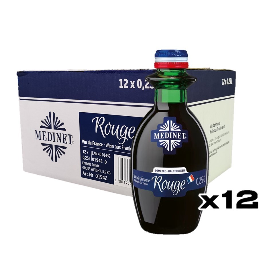 MEDINET ROUGE France red wine 250ml (12 bottles) Good quality best ...