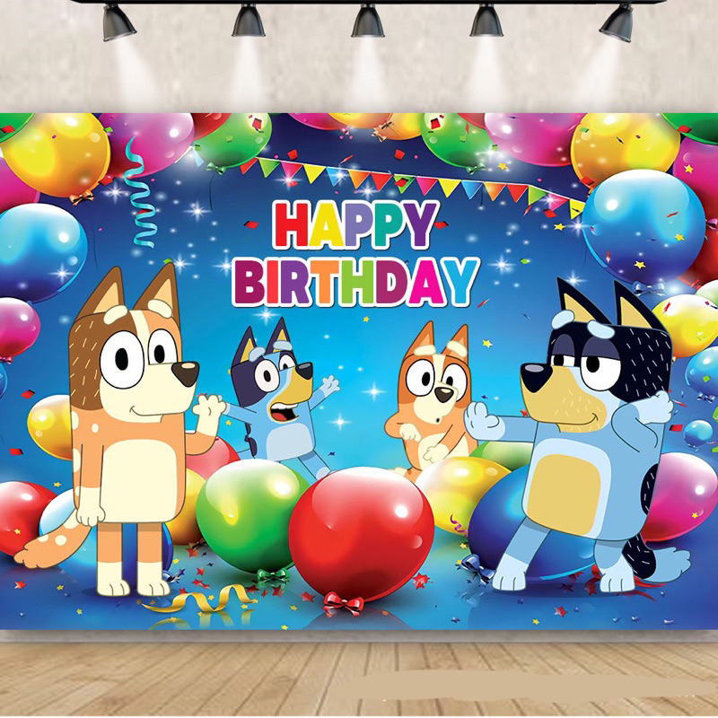 [SG Seller] 150x100cm Bluey Bingo B Balloons Party Backdrop Cakes ...