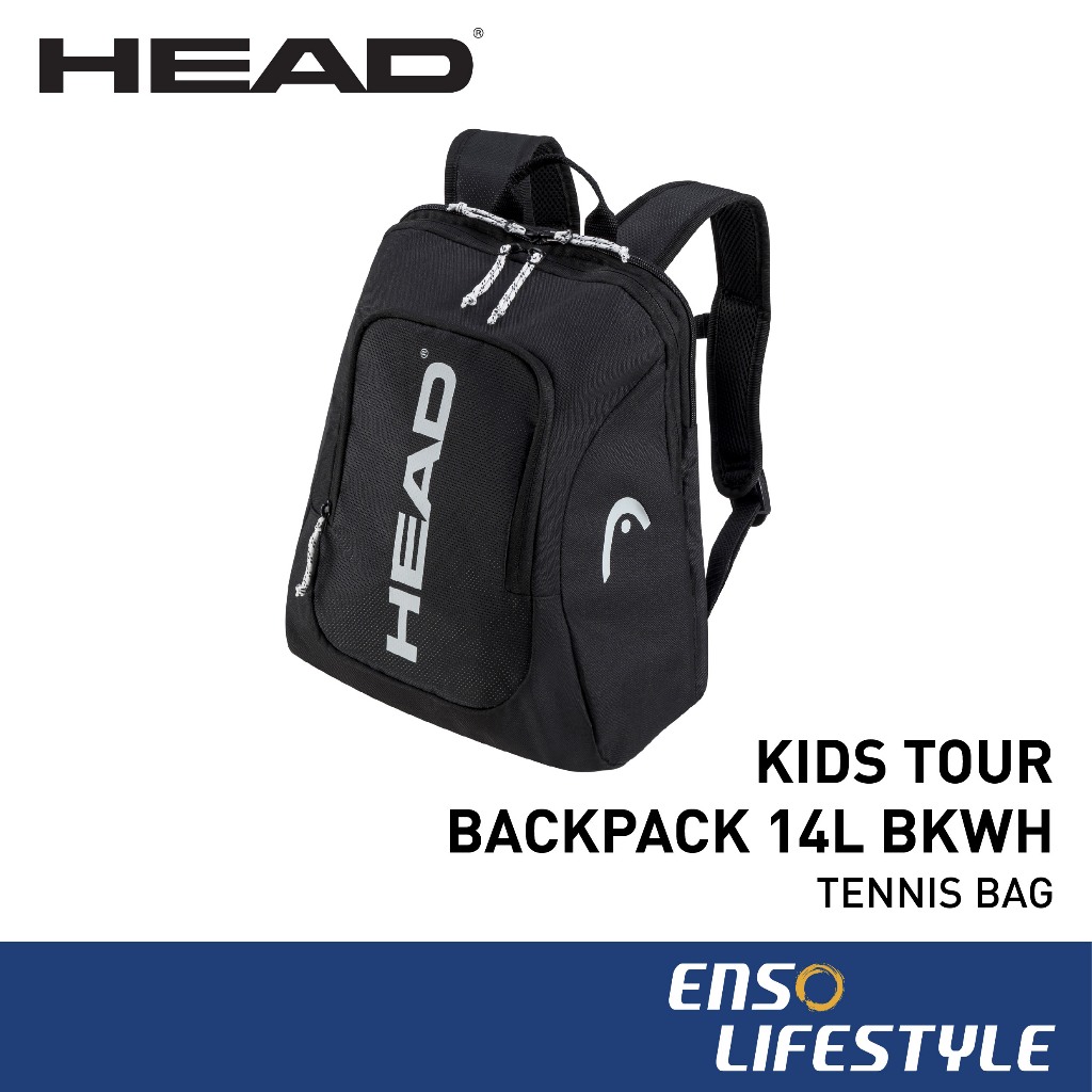 HEAD Tennis Racket Bag - Kids Tour Backpack 14L (Black/White) [Enso ...