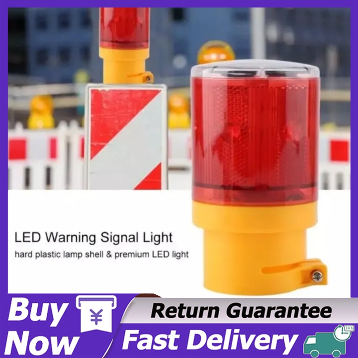 LED Solar warning blinker construction light/barricade hazard strobe ...