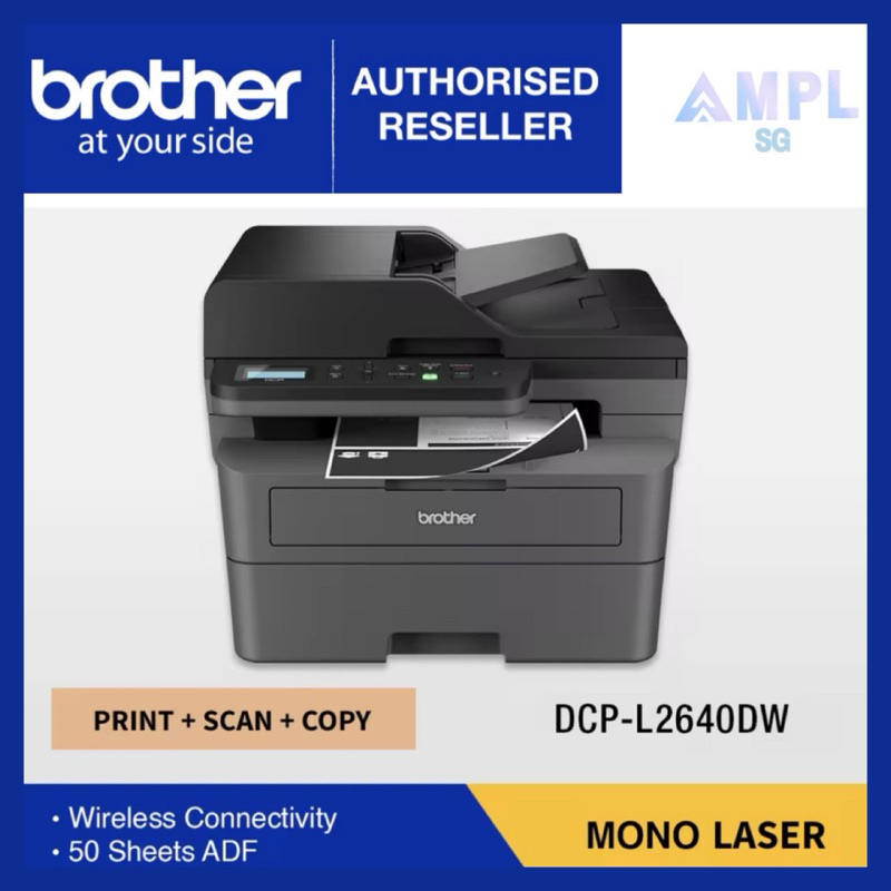Brother DCP-L2640DW Monochrome Laser Printer-Print, Scan, Copy, Wireless, Automatic 2-sided ...