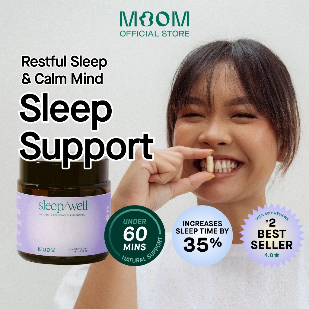 Moom Health™ sleep/well Supplement with Melatonin, 100% Natural, For ...