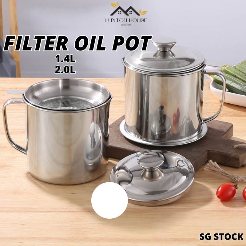 {SG} Oil Filter Pot with Strainer 1.4L 2.0L Greaser 304Stainless Steel ...