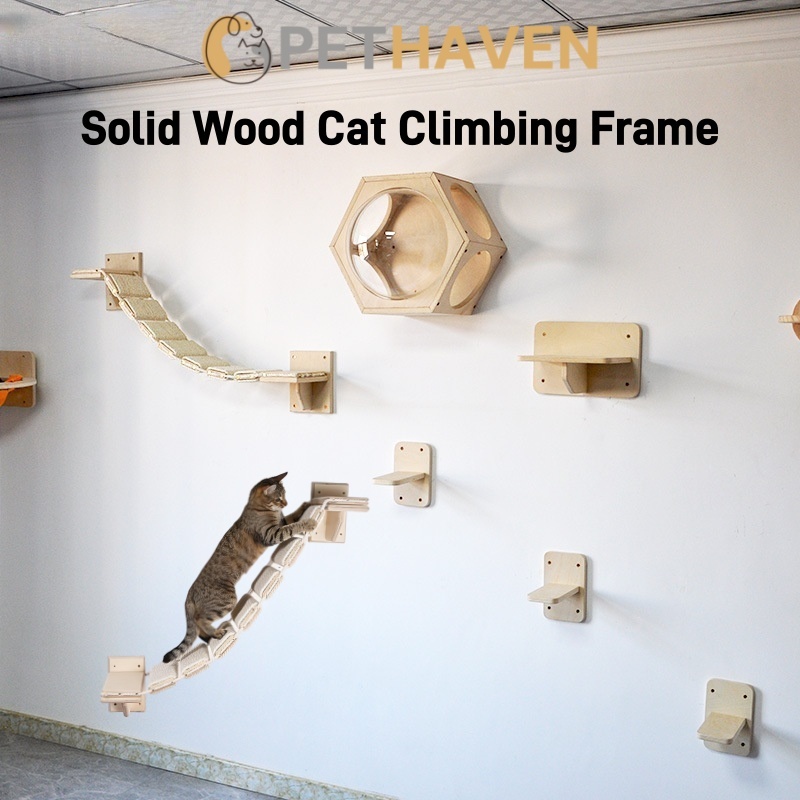【SG】Solid Wood Cat Climbing Board Cat Ladder, Indoor Cat Climbing Board ...