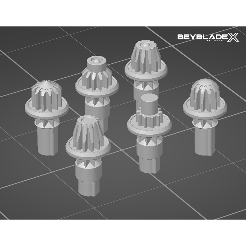 [Beyblade X] 3D Printed Bits (Wedge, Rush, Hexa, Level, Kick, Zap, Gear ...
