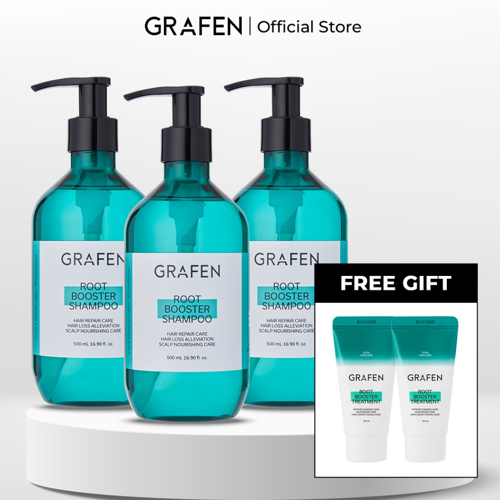 [GRAFEN] Root booster Shampoo 500ml x3 + [Free Gift] Miniature root ...