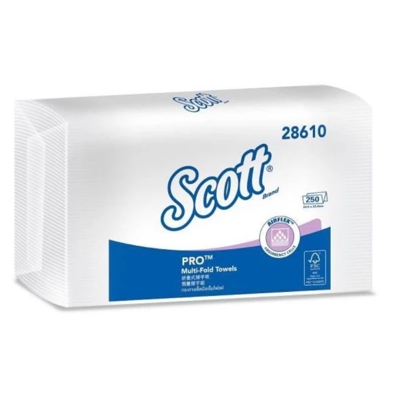 Scott® Pro™ Multifolded Hand Towels 28610 250White 1Ply Sheets M-Fold ...