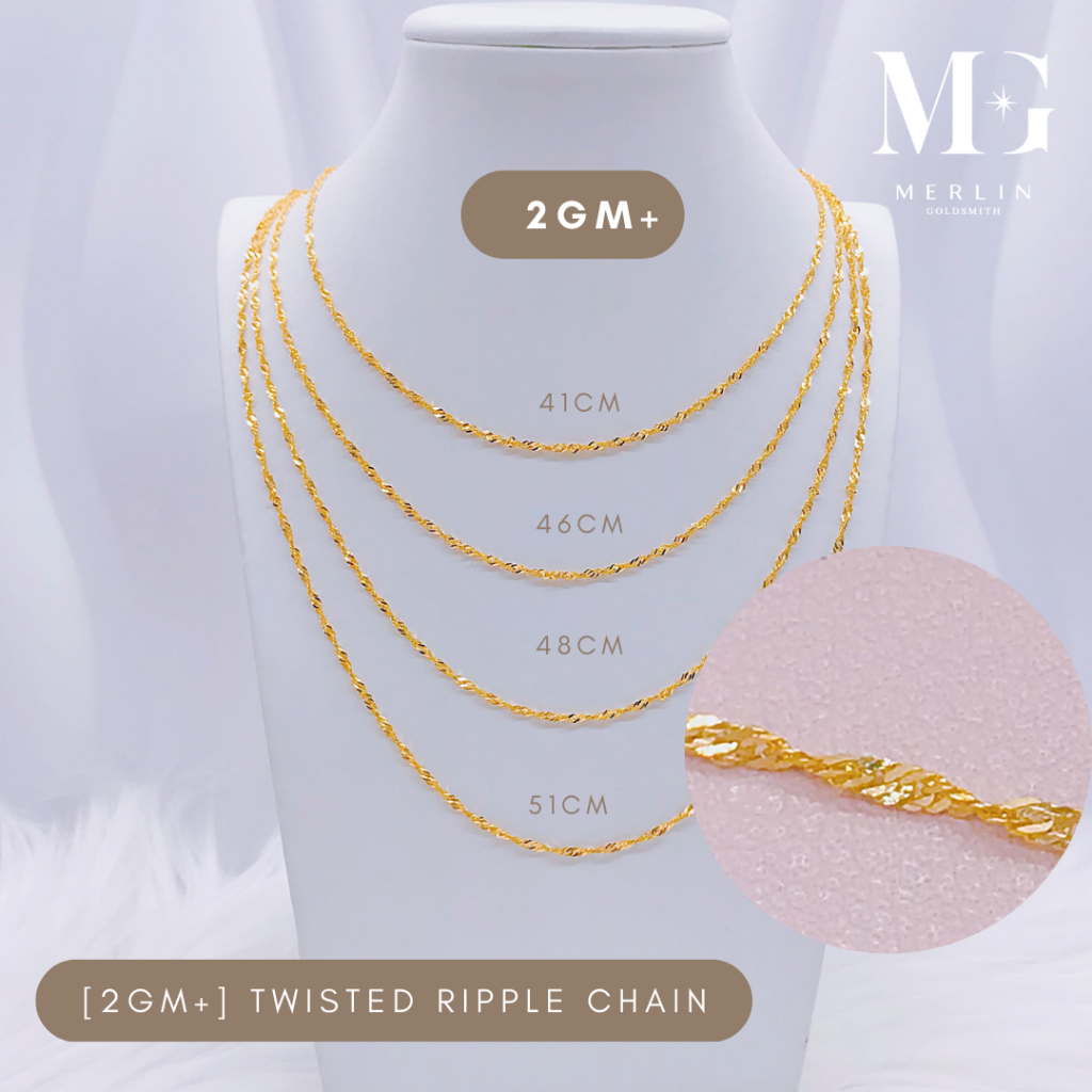 Merlin Goldsmith 22K 916 Gold Twisted Ripple Chain (2GM+/-) | Shopee ...