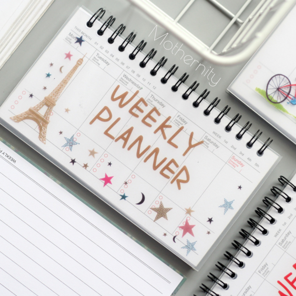 Weekly Planner Notebook A6 | Cute Spiral Double Coil | Undated Schedule ...