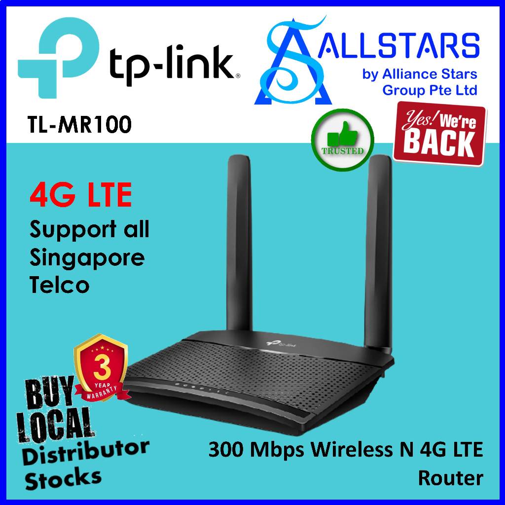 (ALLSTARS) TPLink / TP-Link TL-MR100 / MR100 4G LTE Router / 300Mbps Wi ...