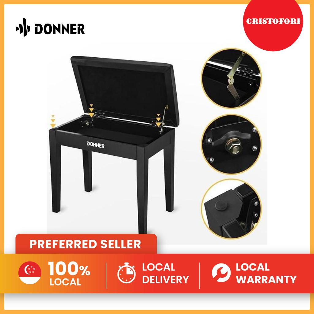 DONNER Piano Stool with Storage [Donner Storage Piano Bench, Solid Wood ...