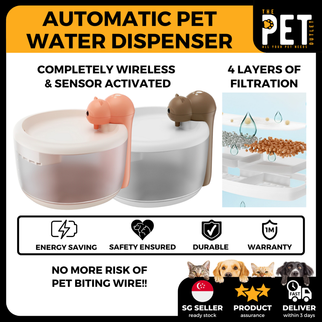 Wireless Pet Water Dispenser with Filter ( Automatic / Smart Feeder ...