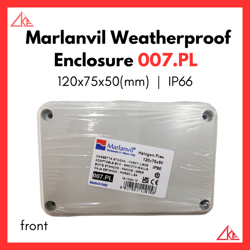 Marlanvil Weatherproof Enclosure 007.PL 120x75x50(mm) IP66 | Shopee ...