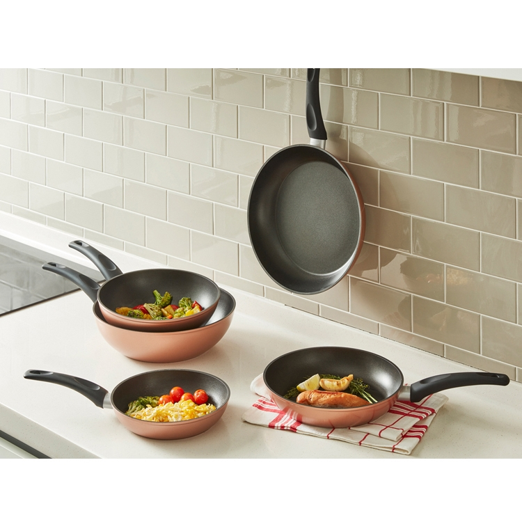 LocknLock Rose Gold IH Induction Wok 24cm 28cm frypan 20cm 28cm Non-stick Coating Frying pan ...