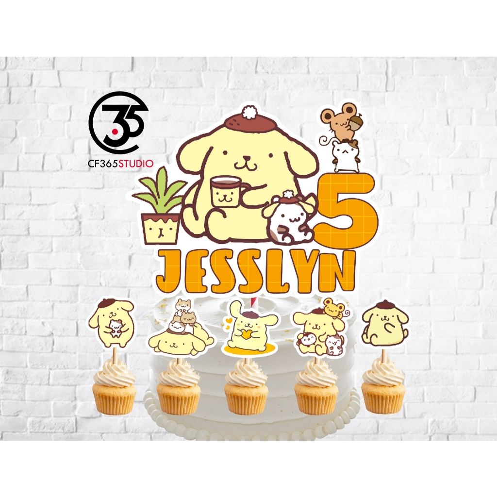 [SG SELLER] Custom Pompompurin Sanrio Cake Topper, Mini Cupcake Topper ...
