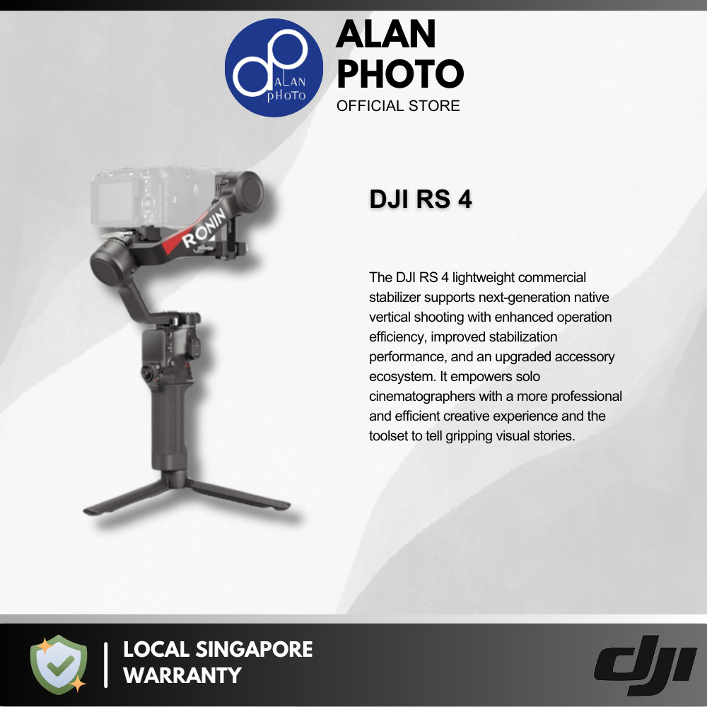 DJI RS 4-Gimbal Stabilizer | 2nd-Gen Native Vertical Shooting ...