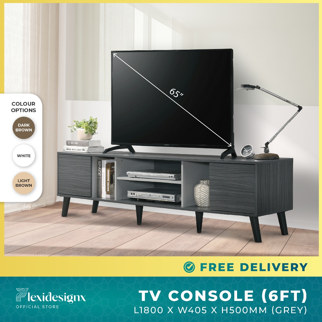 4ft/6ft TV Console Soft Close Door/TV Cabinet 180/120cm for 75inch TV ...