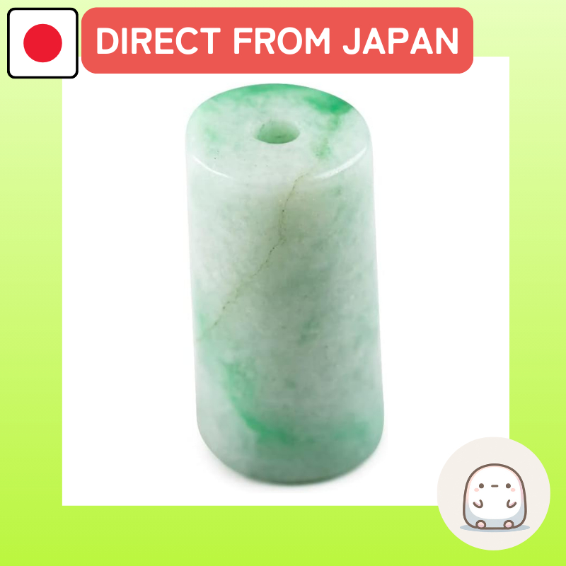 itoigawa natural jade 12mm tube pendant, light green, Japanese national ...