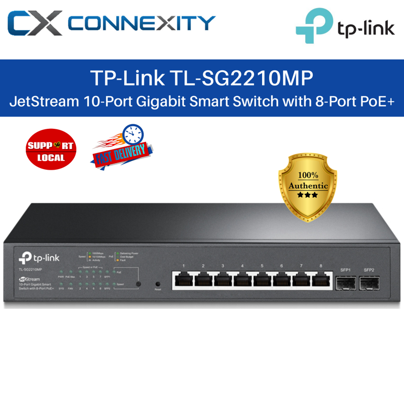 TP-Link SG2210MP Omada 10-Port Gigabit Smart Switch with 8-Port PoE+ ...