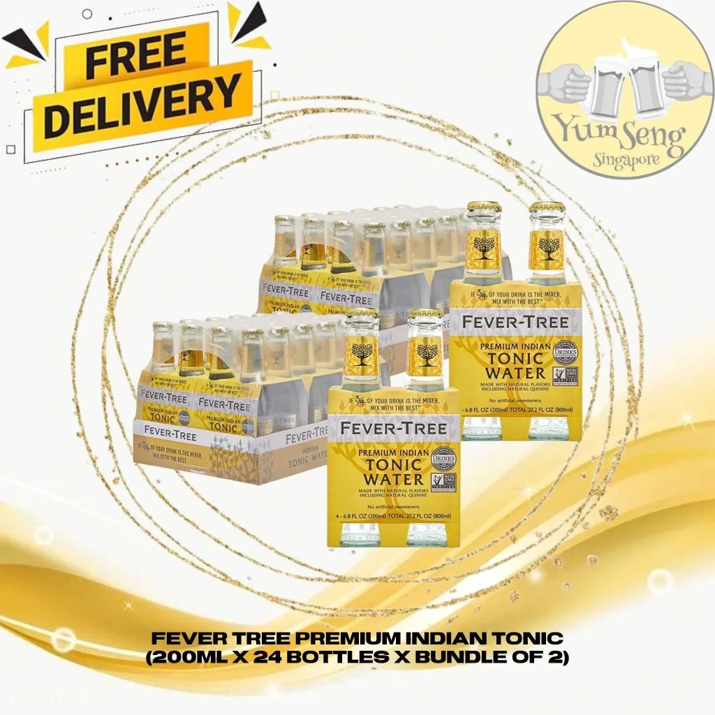 Fever Tree Premium Indian Tonic - 24 bottles x 200ml (Bundle of 2) (Exp ...