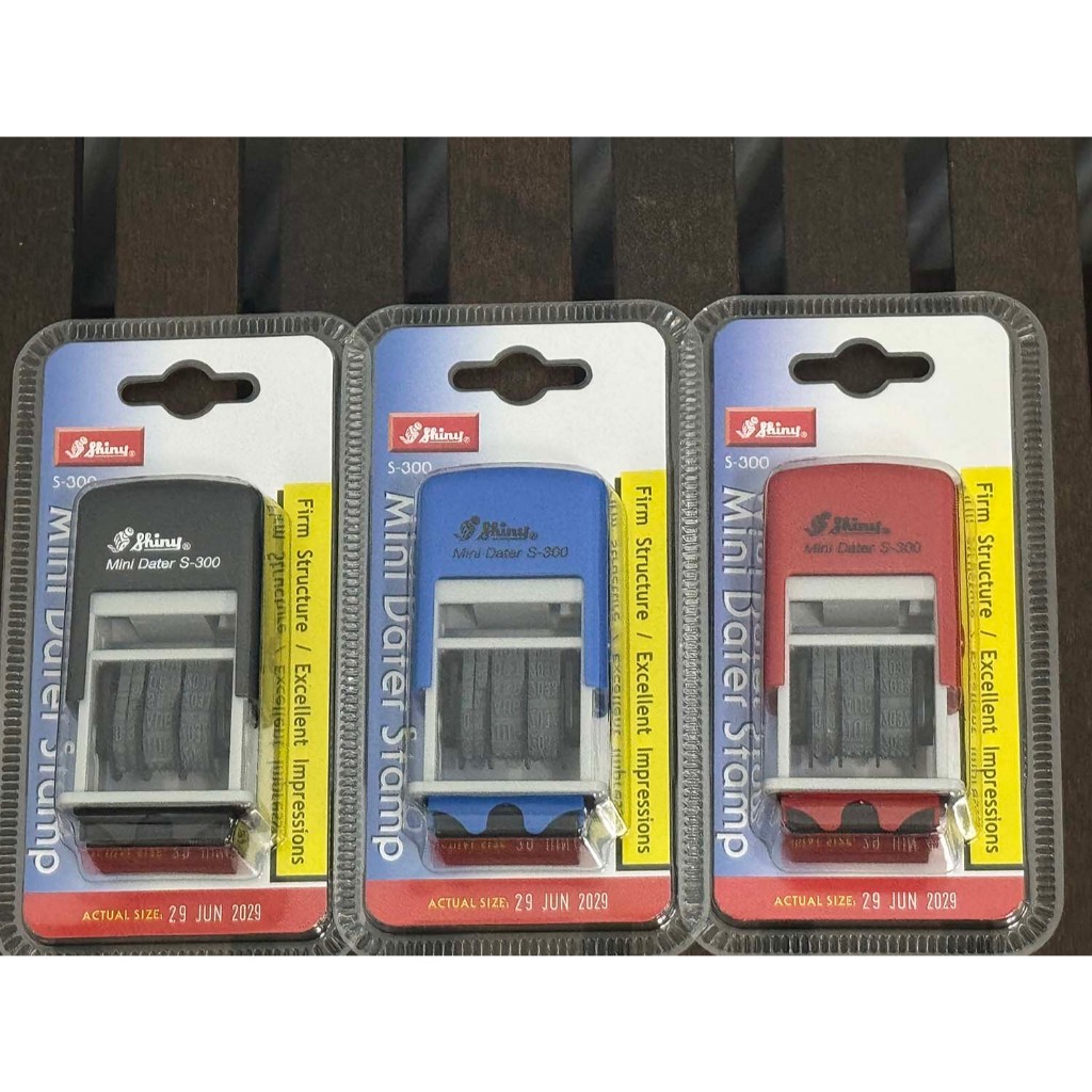 Shiny S300 Self-Inking Dater Stamp in Black/ Blue/ Red Ink | Shopee ...