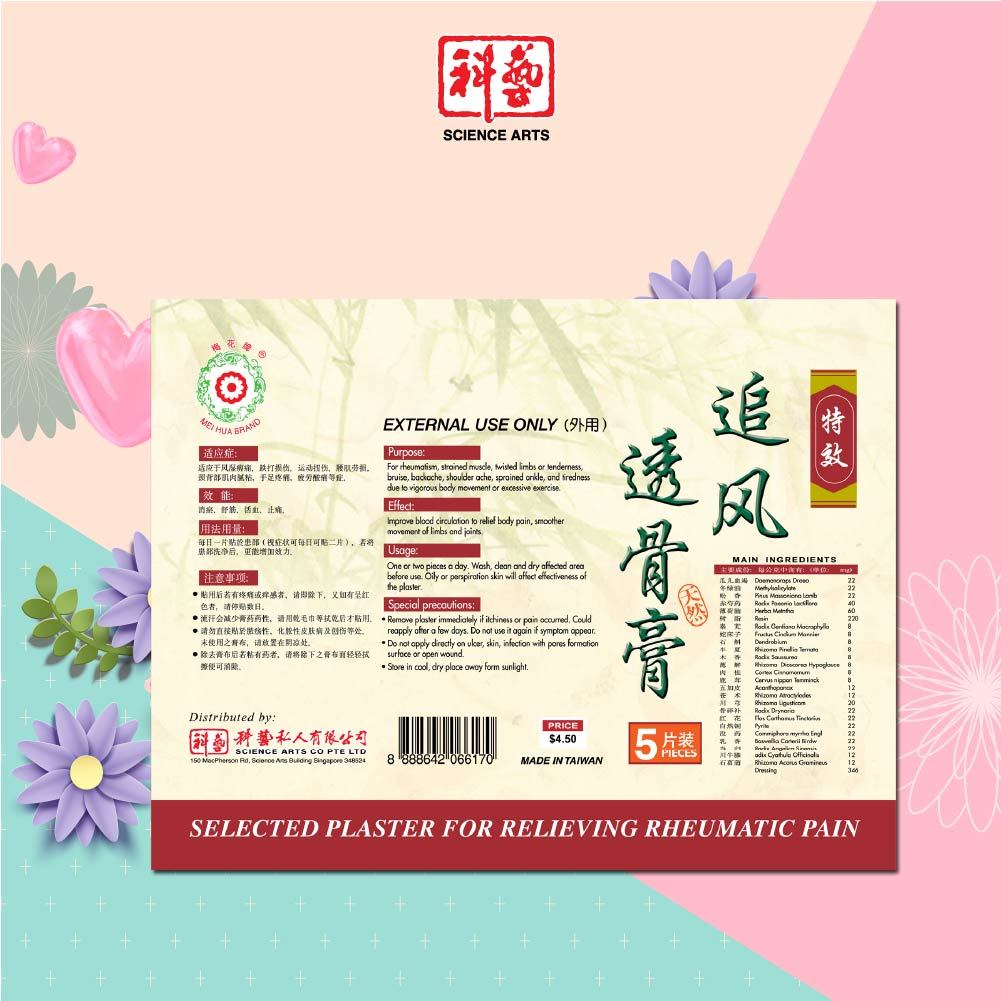 Mei Hua Brand Selected Plaster For Relieving Rheumatic Pain (5 pieces ...