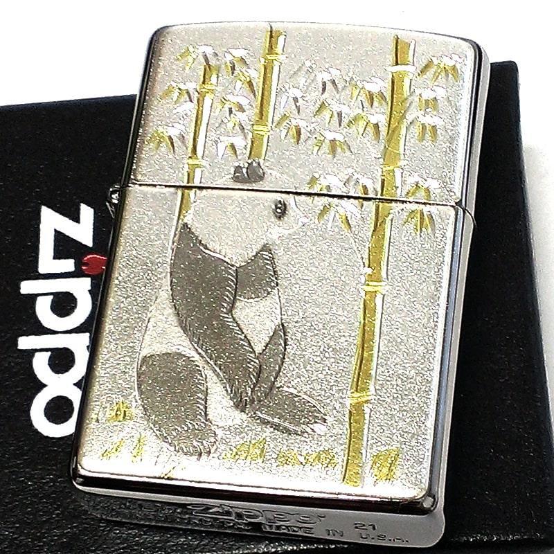 Zippo Lighter Panda Bamboo Electroformed Plate Silver Japan【Direct from ...