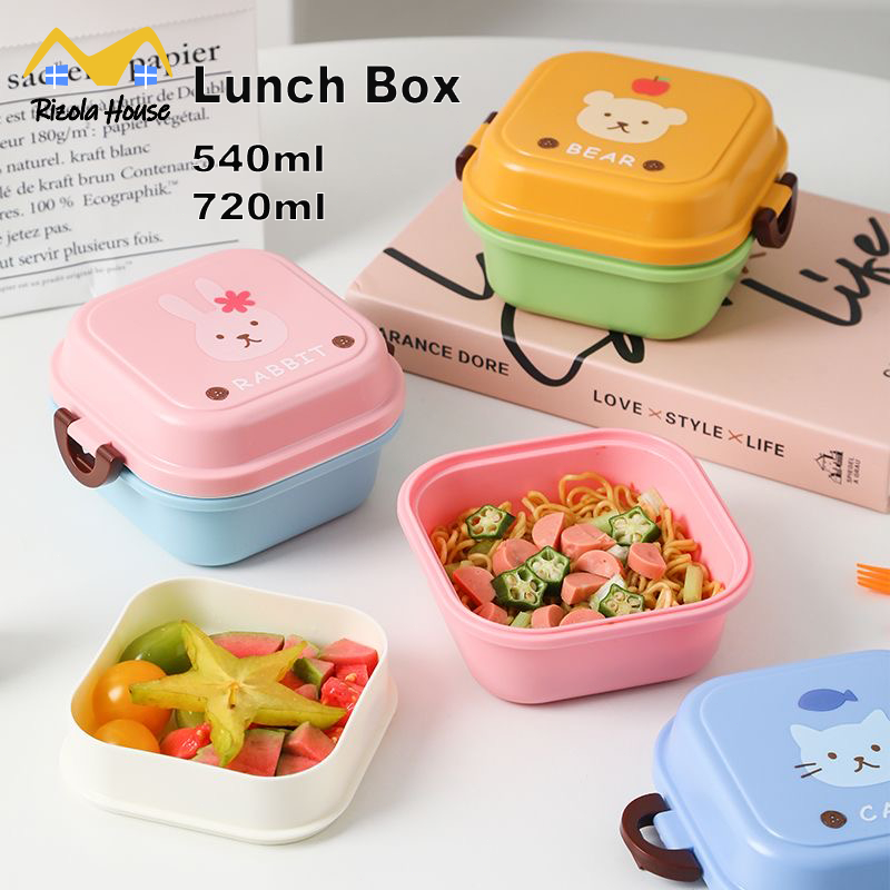 【SG】Kids Lunch Box Double Layer Cartoon Lunch Box Bento Boxes Box ...