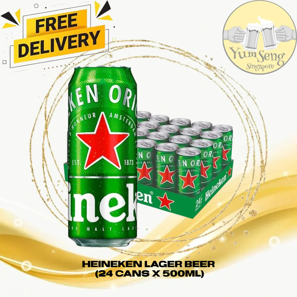 Heineken Lager Beer - 24 cans x 500ml (BBD: 02/2025) | Shopee Singapore