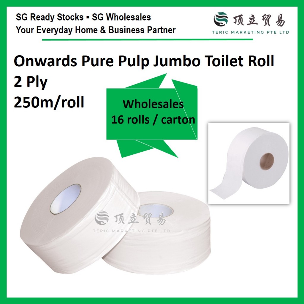 [Wholesale] Onwards Jumbo Toilet Roll Pure Pulp 2ply 250meters | Big ...
