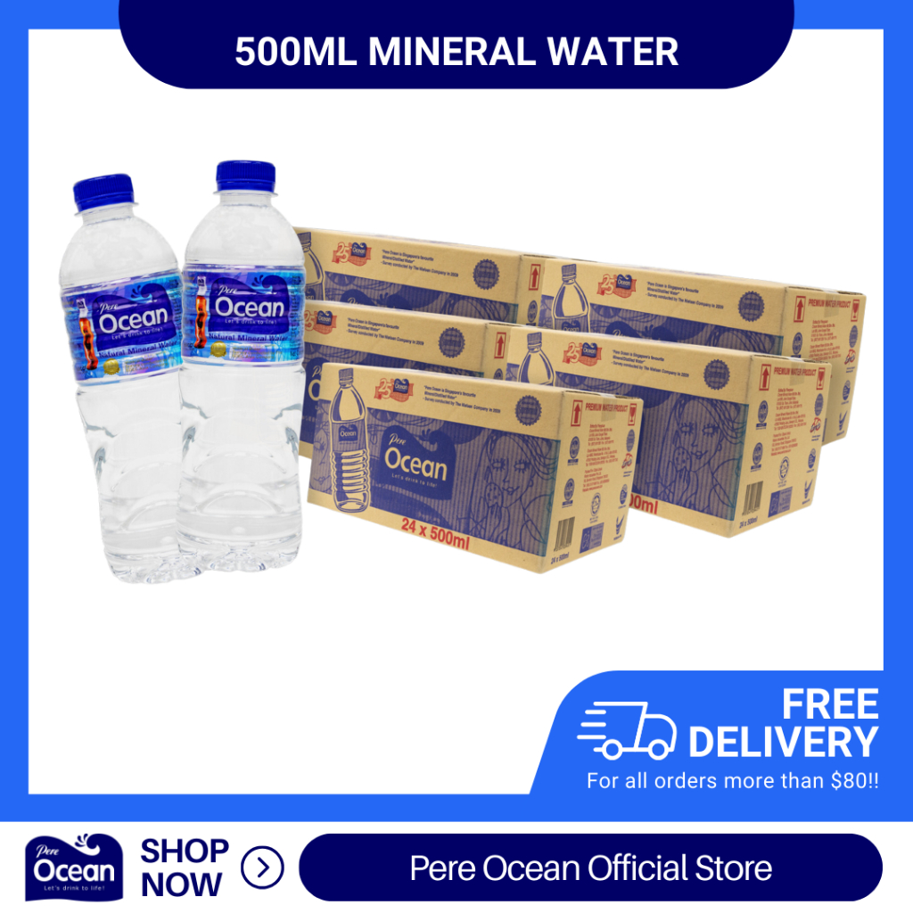 Pere Ocean 500ml Mineral Drinking Water (24 bottles per pack) | Shopee ...
