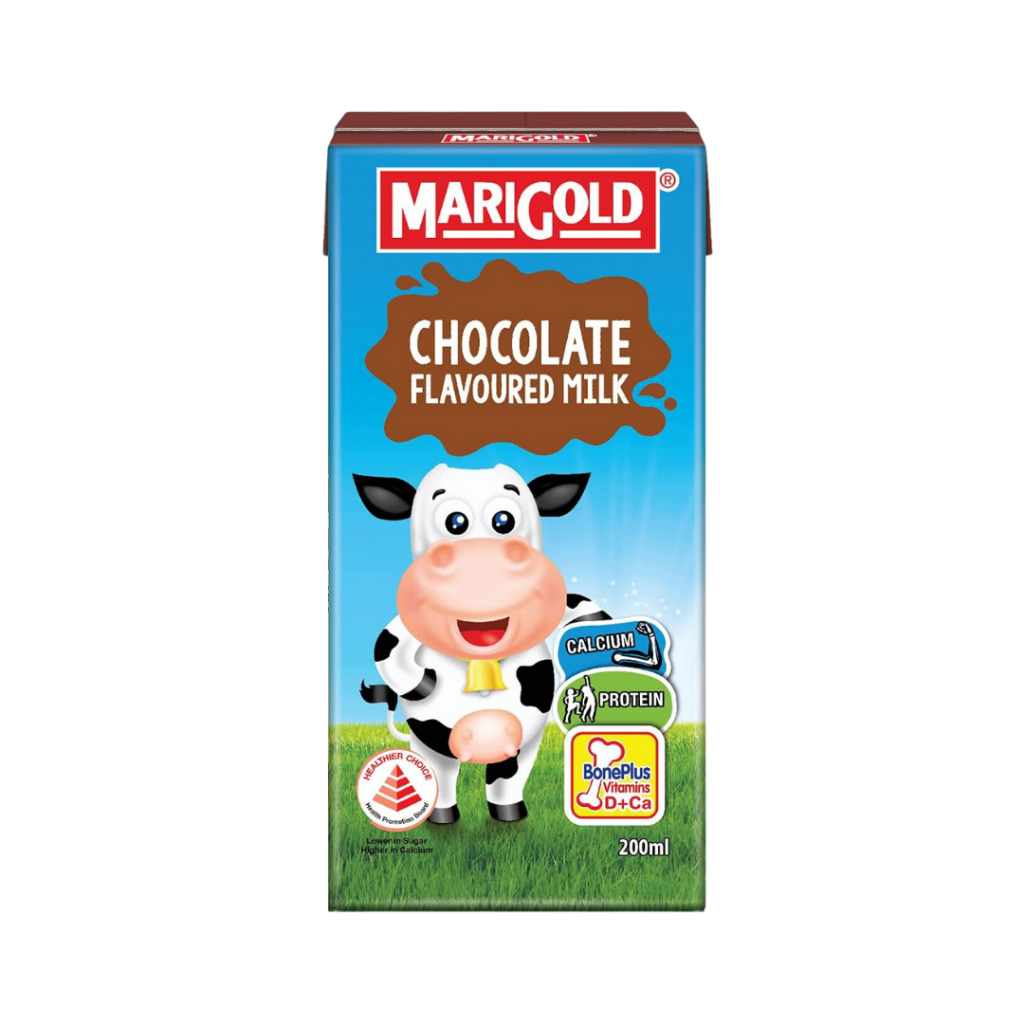 Marigold UHT Chocolate Flavoured Milk 200ml x 24 Packets | Shopee Singapore