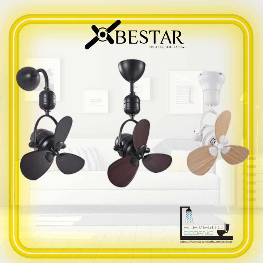 Bestar Duo Hagar Corner Fan DC Wall/Ceiling Fan with Remote 16 inch ...