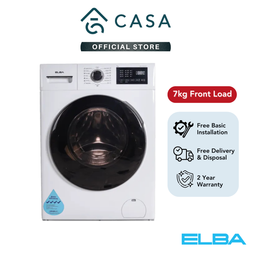 ELBA 7kg Front Load Washing Machine | Made In Europe | EWF 70120 WP ...
