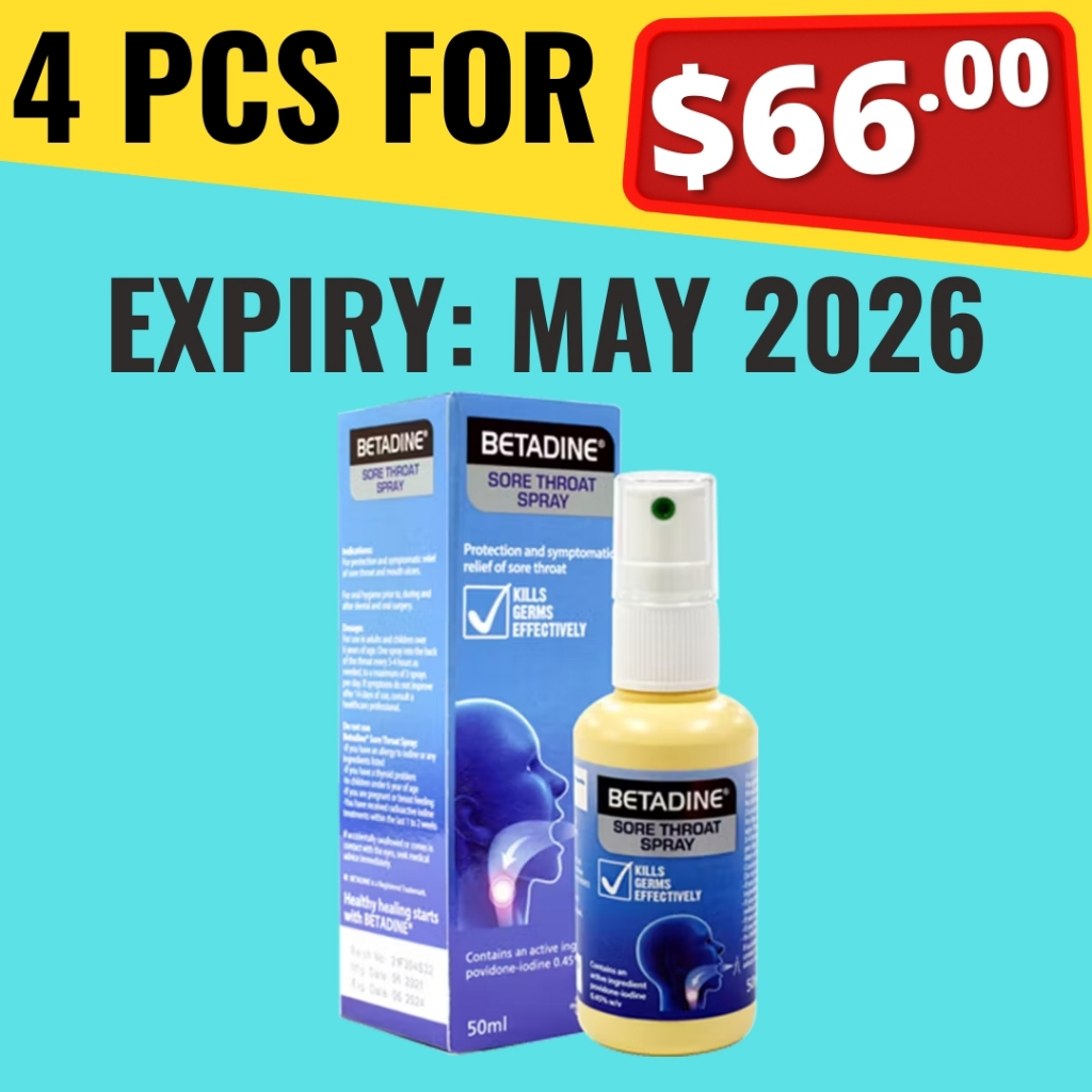 Betadine Sore Throat Spray 50ml Antiseptic Mouth Ulcer Bactidol Difflam ...
