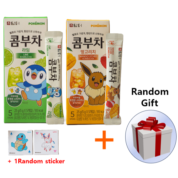 [KOREA] Damteo Pokémon Kombucha 5 Sticks (Lime / Mango Lychee) + 1 ...