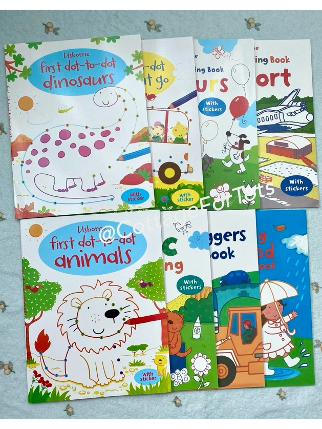 SG NEW USBORNE Sticker Books Colouring Books | Dot to Dot Activity ...