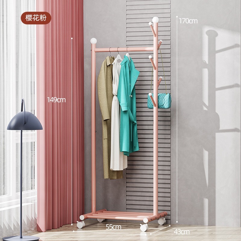 🌈Clothes Rack 3-in-1 Coat Rack Rolling Garment Rack with Bottom Shelves ...