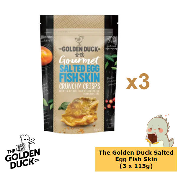 [Bundle of 3] The Golden Duck Salted Egg Fish Skin Crunchy Crisps ...