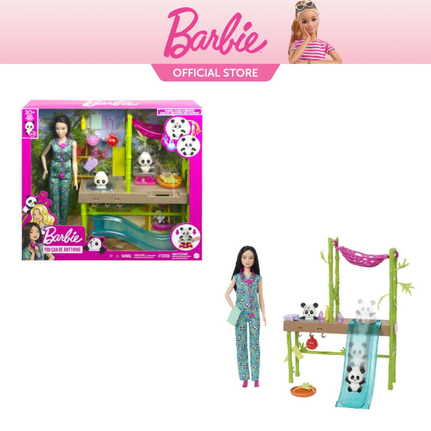 Barbie Panda Care And Rescue Playset With Doll And 20+ Accessories ...