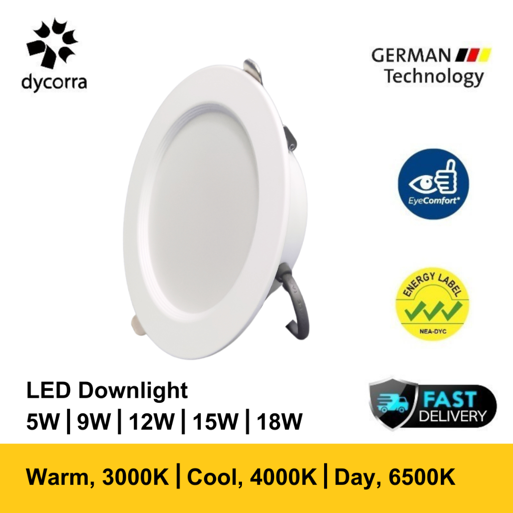 Dycorra LED Downlight 5W 7W 9W 12W 15W 18W Day Cool Warm Recessed Down ...