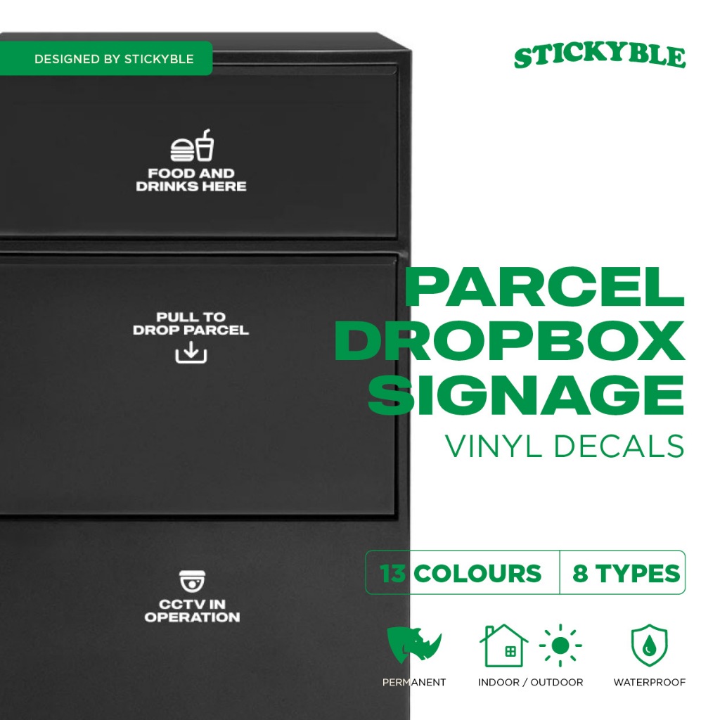 Parcel Delivery Drop Box CCTV Signage Vinyl Decal Stickers ...