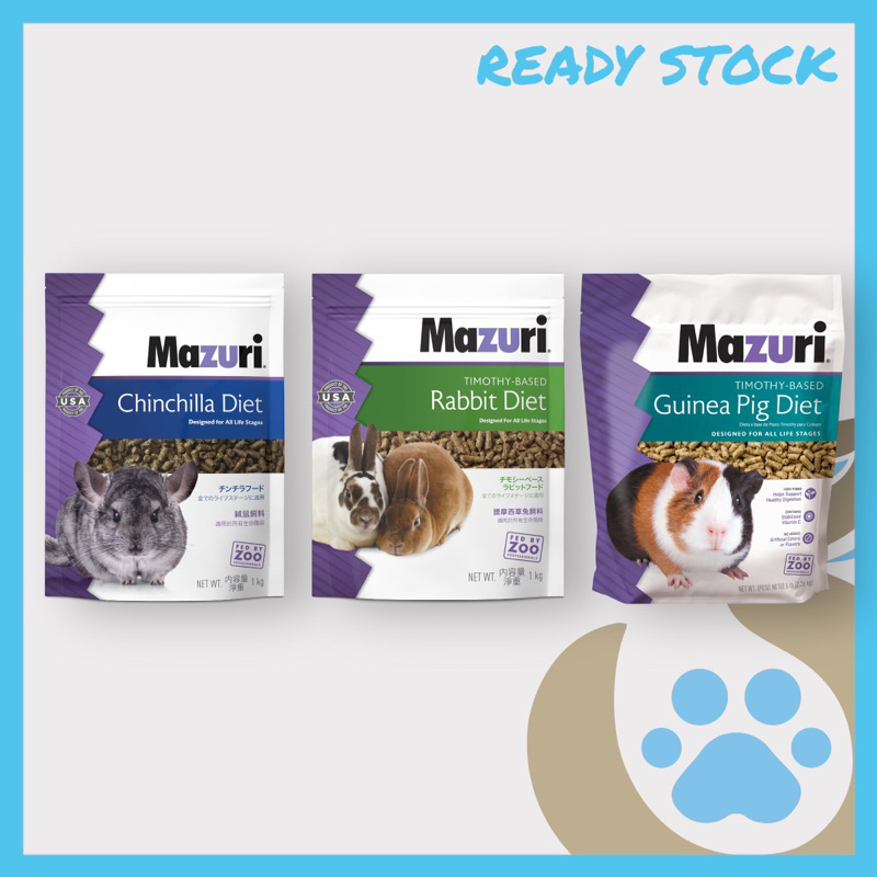 Mazuri Rabbit Diet, Chinchilla Diet, Guinea Pig Diet | Shopee Singapore