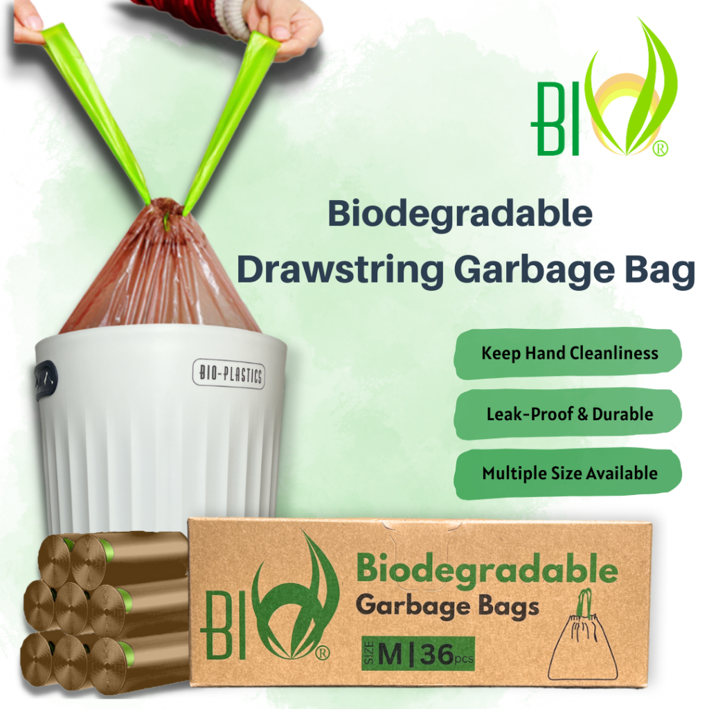 BIO Biodegradable Drawstring Garbage Bags | Shopee Singapore