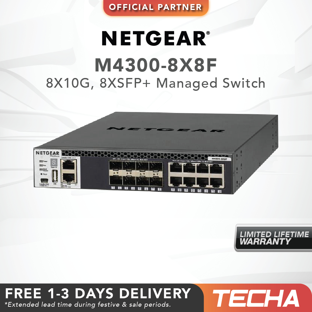 Netgear M4300-8X8F | 16-Port 8X10G 8XSFP Stackable Managed Switch ...