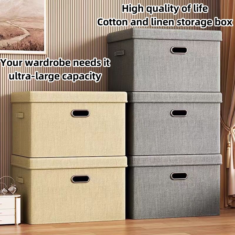 【SG STOCK】High quality storage box cotton and linen foldable ...