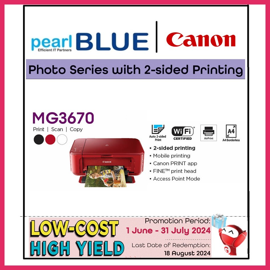[Promotion] Canon PIXMA MG3670 Wireless All-In-One Inkjet Printer MG ...