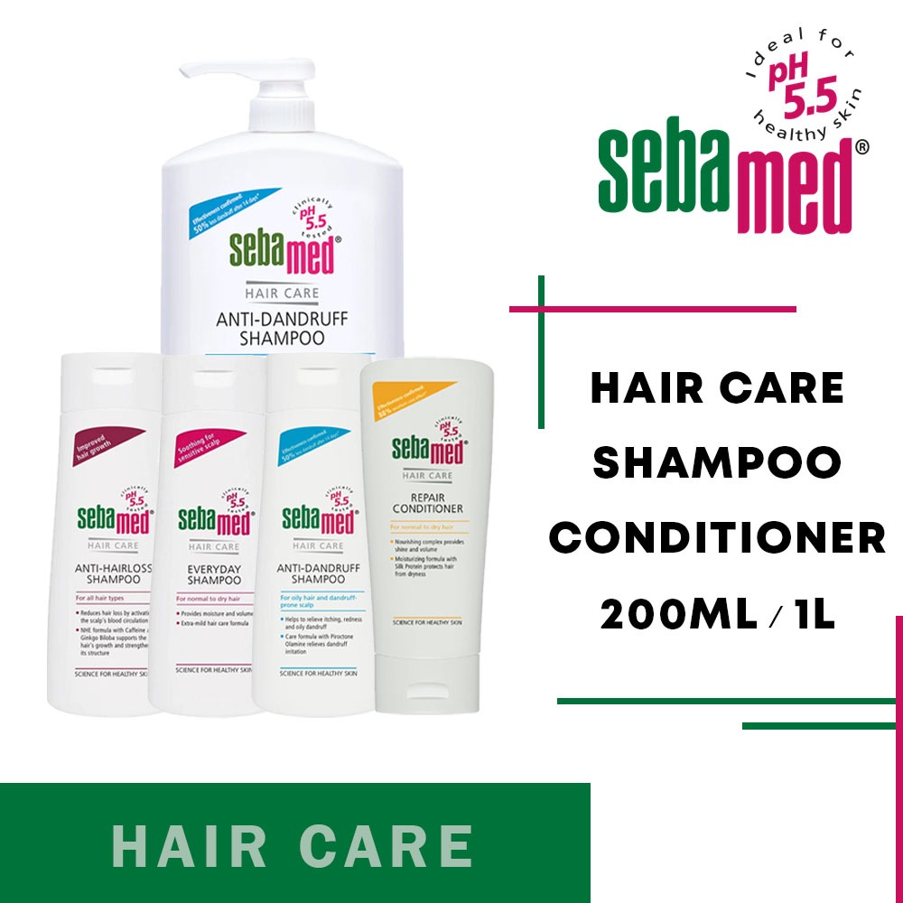 Sebamed Shampoo 200ml / 1L - Anti-Dandruff / Everyday | Repair ...